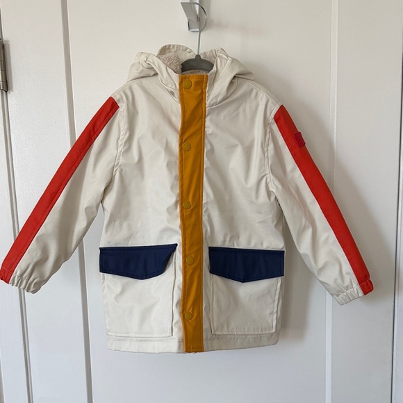 Catimini | Jackets & Coats | Catimini Cream Raincoat With Red And Blue ...